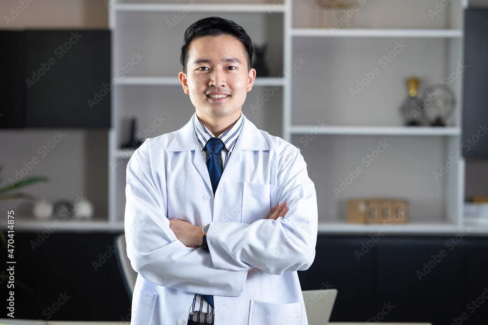 Portrait Asian man medical doctor or nurse in hospital. Healthcare and ...