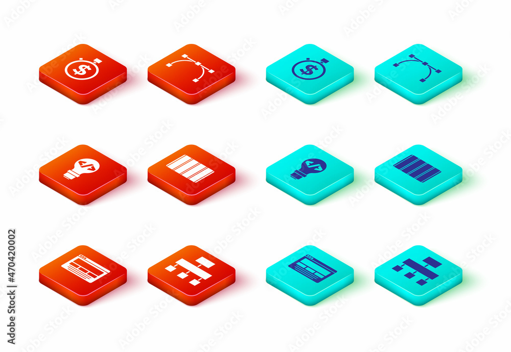 Set Ui Or Ux Design Site Map Front End Development Color Palette