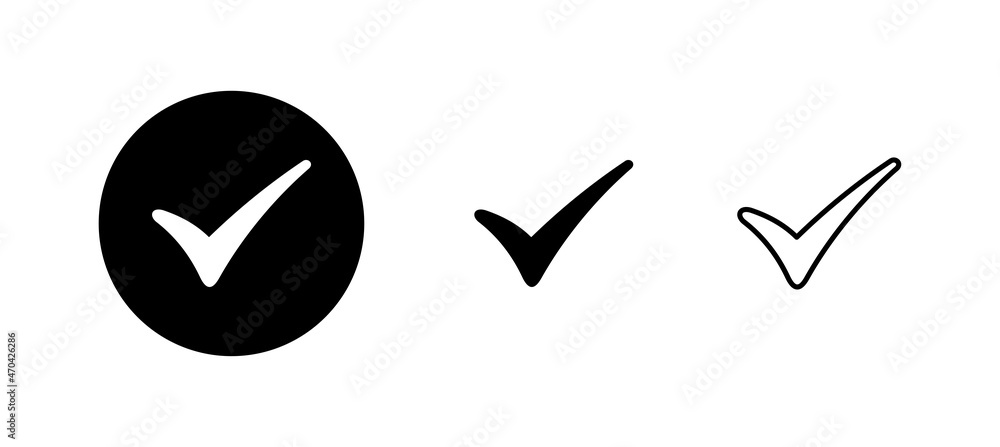 Check mark icons set. Tick mark sign and symbol Stock Vector | Adobe Stock