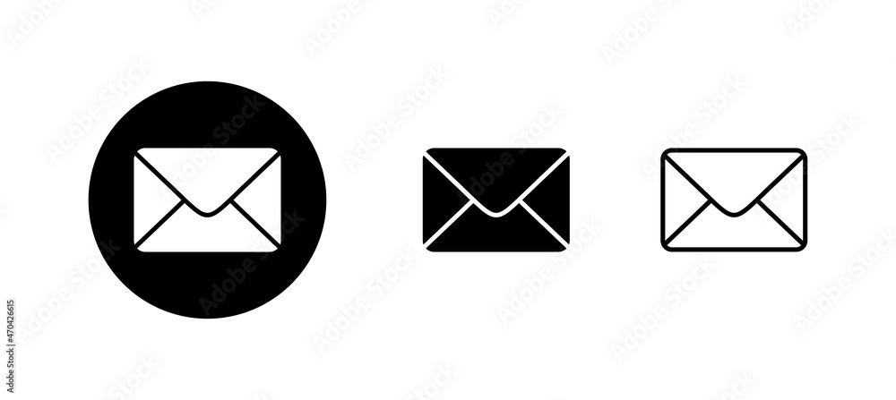 Mail icons set. email sign and symbol. E-mail icon. Envelope icon Stock ...