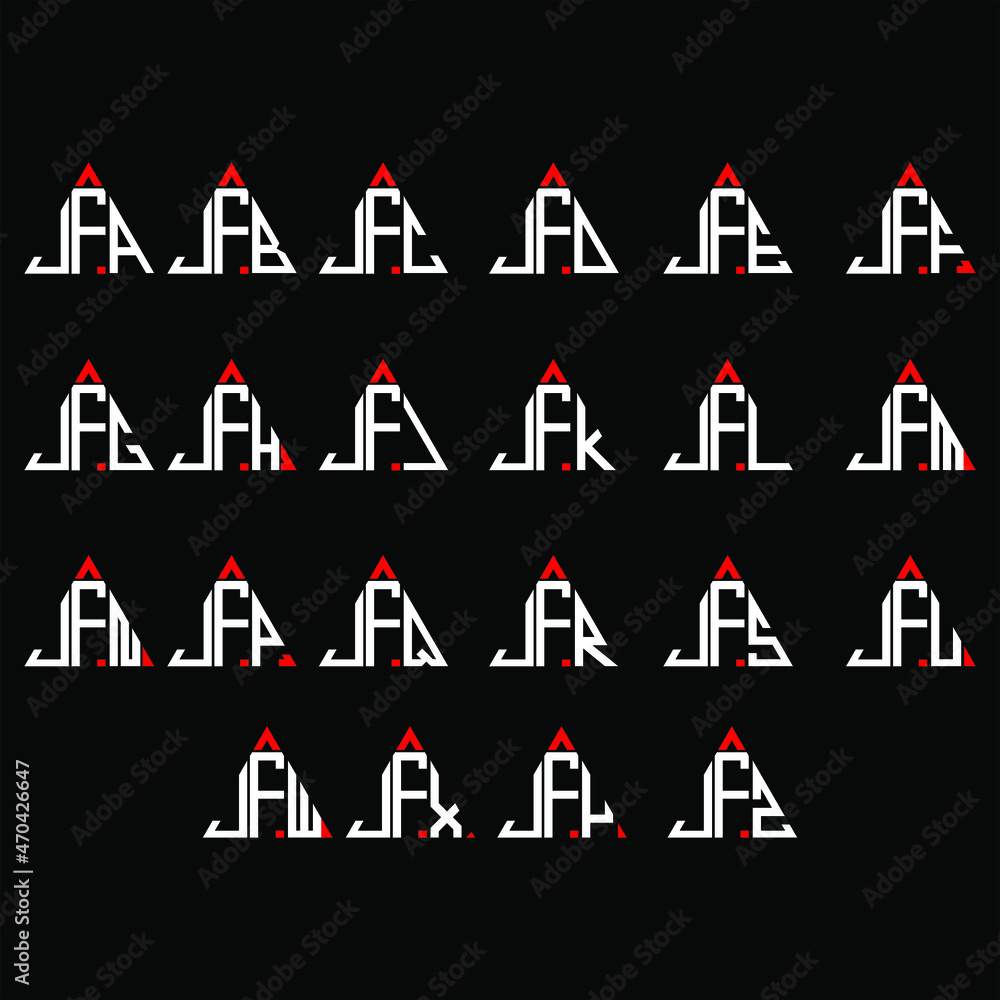JFA to JFZ letter logo creative design, Multiple triple letter logo ...