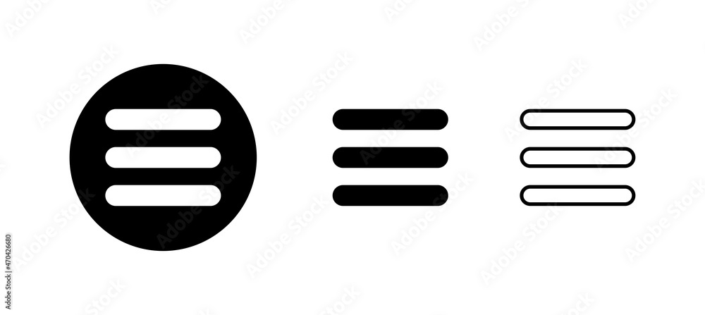 Menu Icons set. web menu sign and symbol. hamburger menu symbol Stock ...