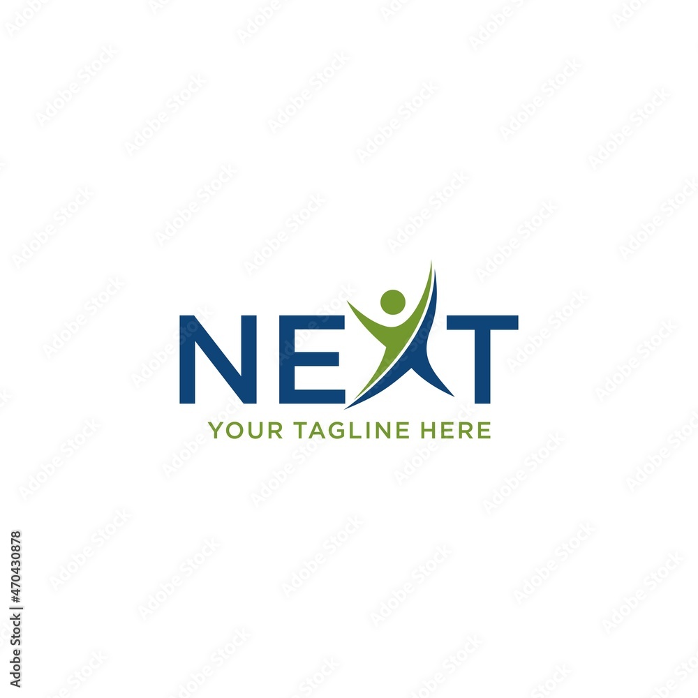 Next typography logo template vector, design with a simple and modern ...