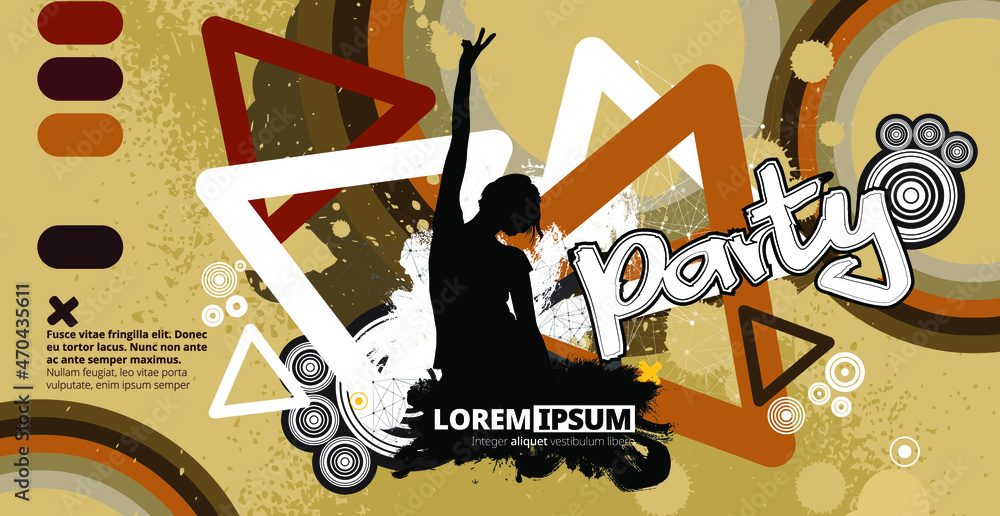 Party background with dancing people - vector illustration Stock Vector ...