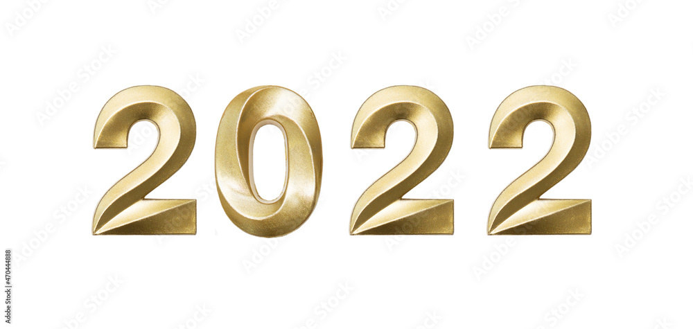 numbers 2022 on white background. Golden New year numerals 2022 ...