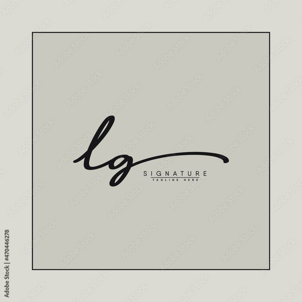 Initial Letter LG Logo - Handwritten Signature Style Logo Stock Vector ...