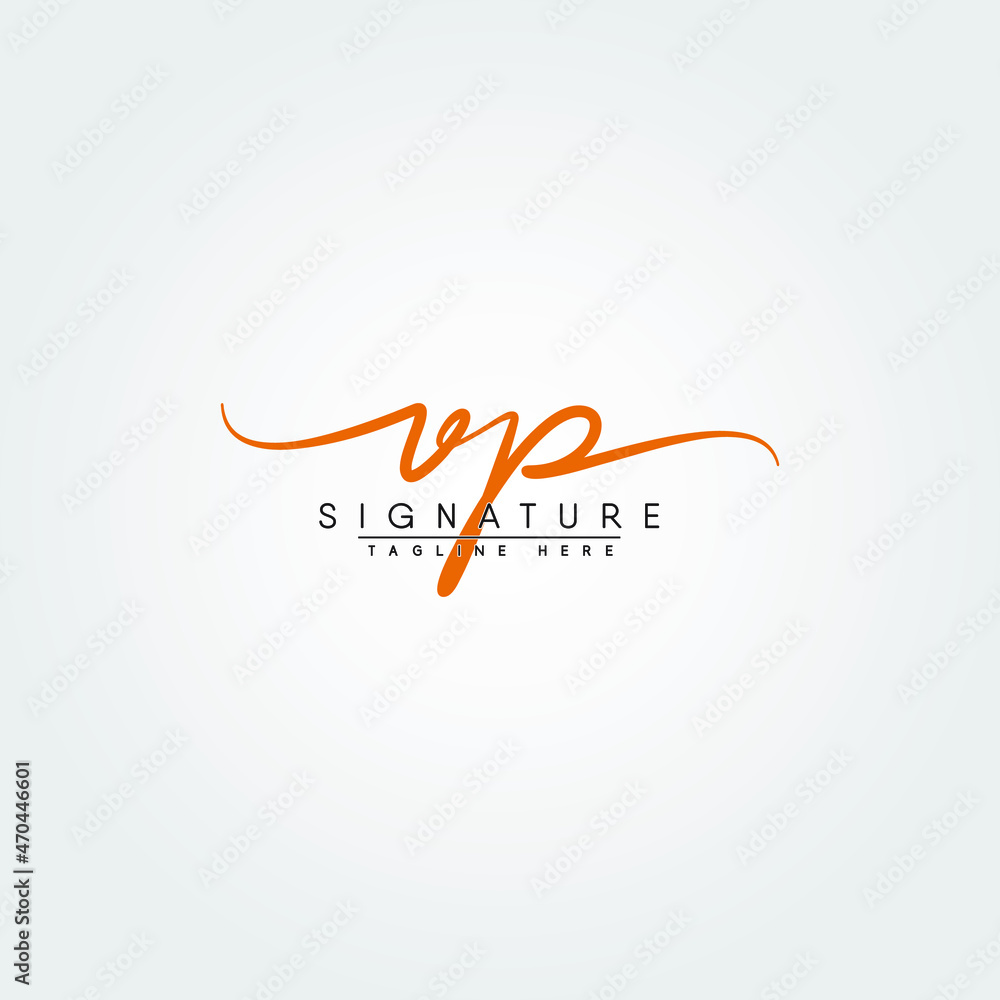 Initial Letter VP Logo - Handwritten Signature Logo Stock Vector ...