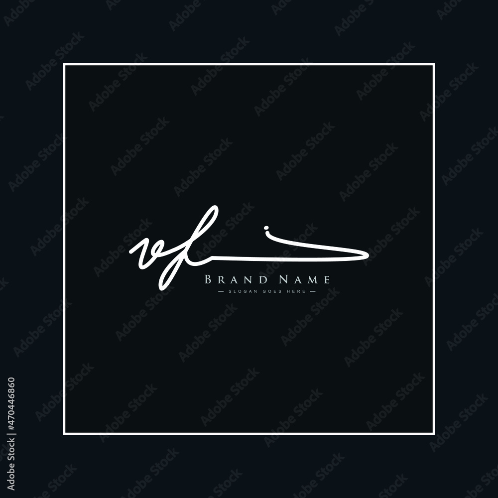 Initial Letter VF Logo - Handwritten Signature Logo Stock Vector ...