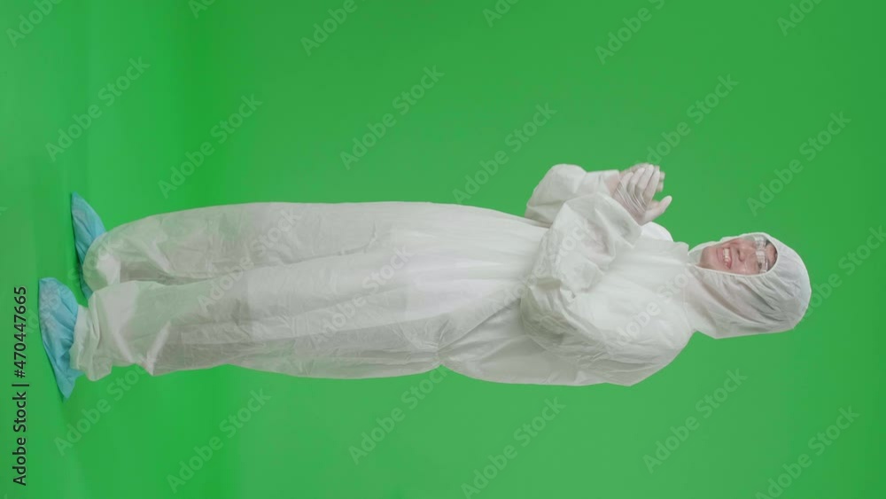 Side View Of Full Body Asian Man Wearing Personal Protective Equipment ...