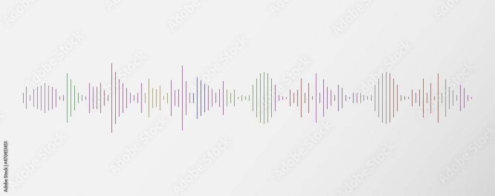 Colorful audio spectrum simulation on white background use for music ...