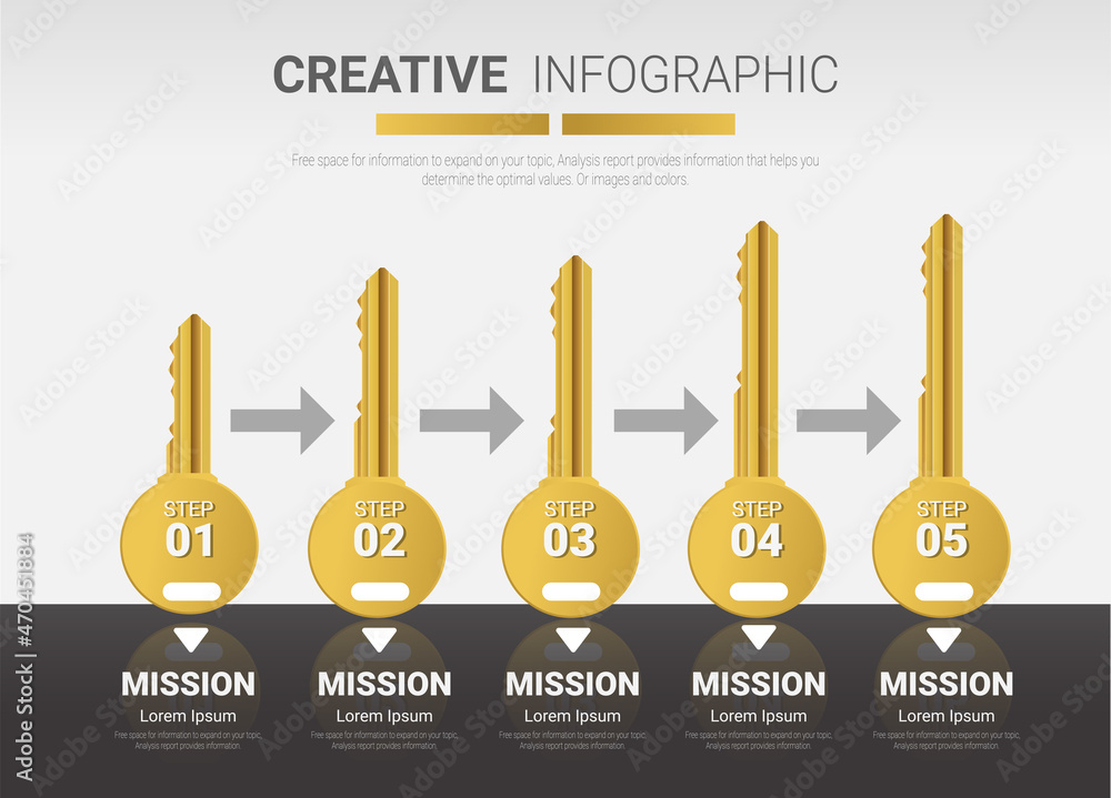 Infographic key design template for Presentation business Stock Vector ...