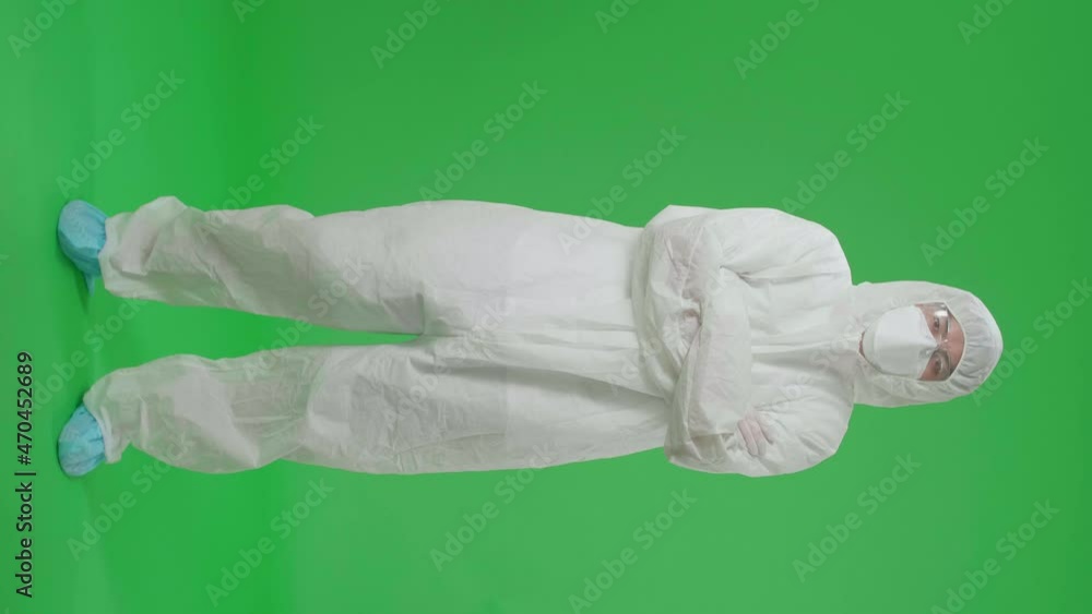 Full Body Of Male Wearing Personal Protective Equipment Uniform Ppe ...