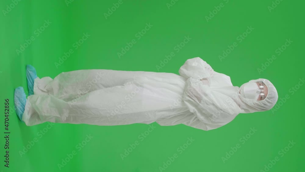 Full Body Of Male Wearing Personal Protective Equipment Uniform Ppe ...