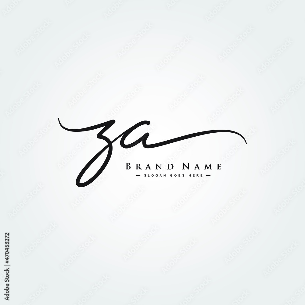 Initial Letter ZT Logo - Handwritten Signature Logo Stock Vector ...