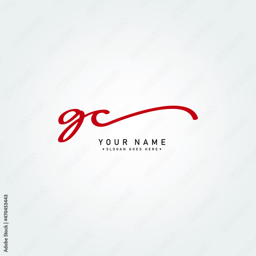 Initial Letter GC Logo - Handwritten Signature Logo Stock Vector ...