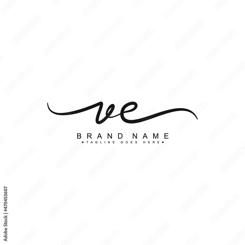 Initial Letter VE Logo - Handwritten Signature Style Logo Stock Vector ... Initial Letter VE Logo - Handwritten Signature Style Logo Stock Vector ...