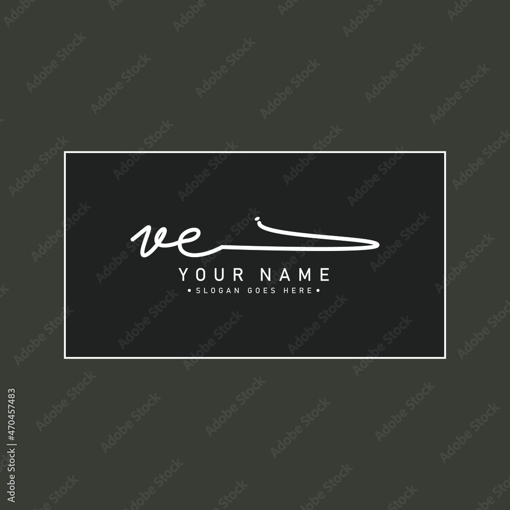 Initial Letter VE Logo - Handwritten Signature Logo Stock Vector ... Initial Letter VE Logo - Handwritten Signature Logo Stock Vector ...