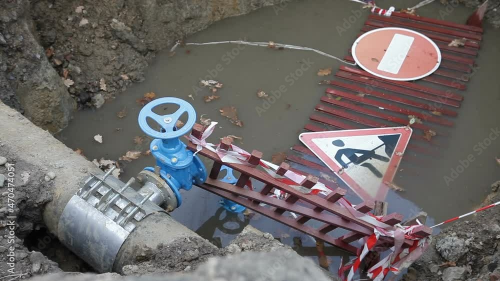 Repair of water supply in the city,laying of new pipes and valves.A ...