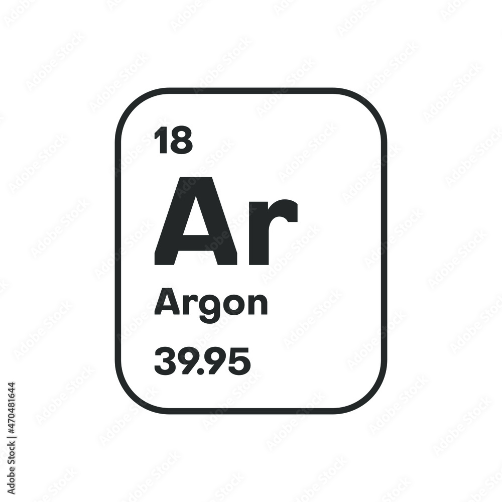 Symbol of chemical element Argon as seen on the Periodic Table of the ...