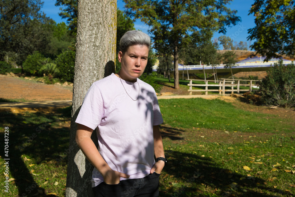 gender non-binary and androgynous person doing different postures and ...
