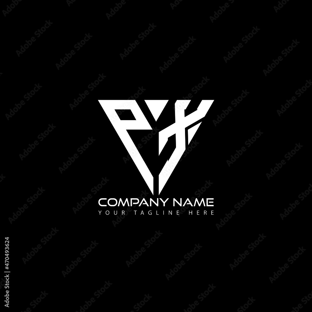 PX letter logo design on black background.PX creative initials letter ...