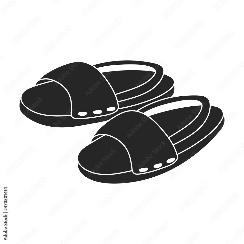 Sandal vector black icon. Vector illustration flipflop on white ...