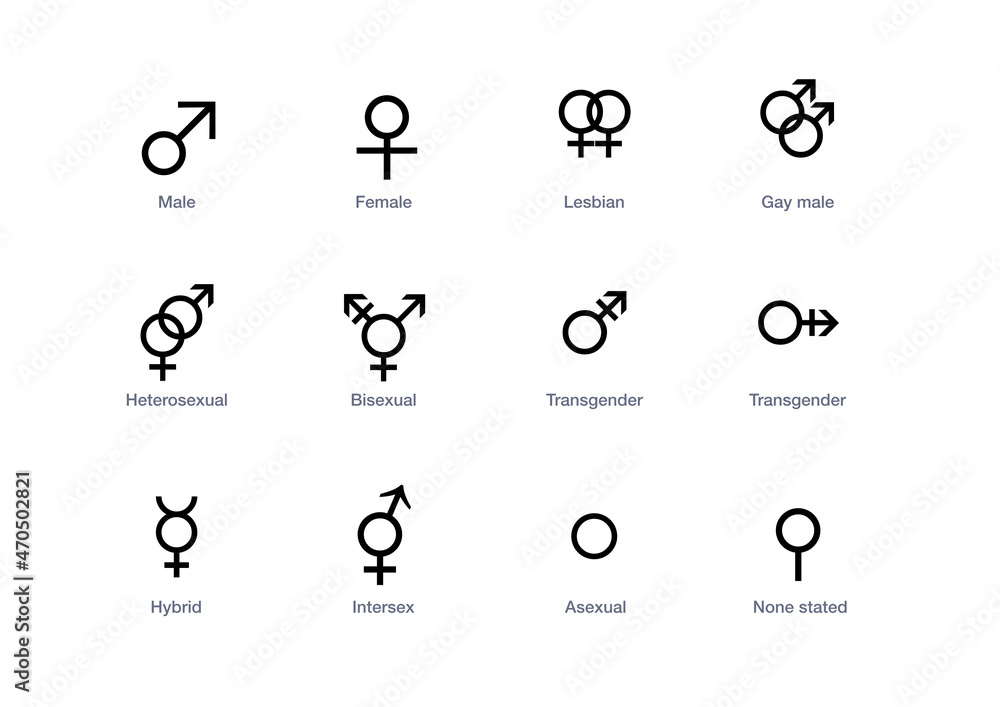 Gender and sexual orientation symbols Stock Illustration | Adobe Stock