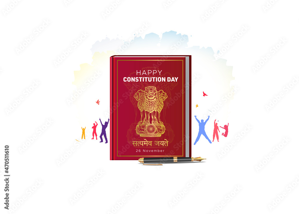 Indian constitution day celebration.People celebrating with tricolor ...