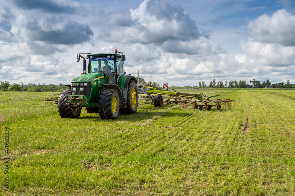 Russia, Leningrad Region - June, 2019: Powerful tractor brand JOHN ...