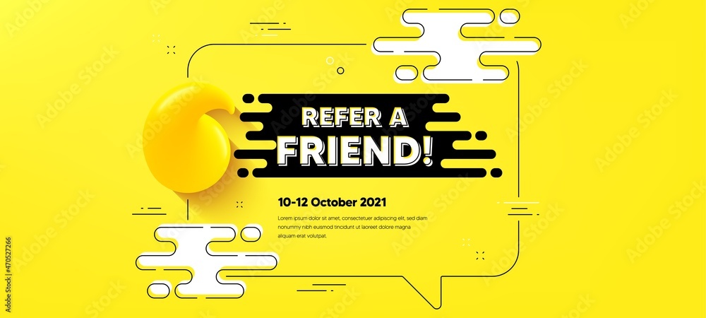 Refer a friend text. Quote chat bubble background. Referral program ...