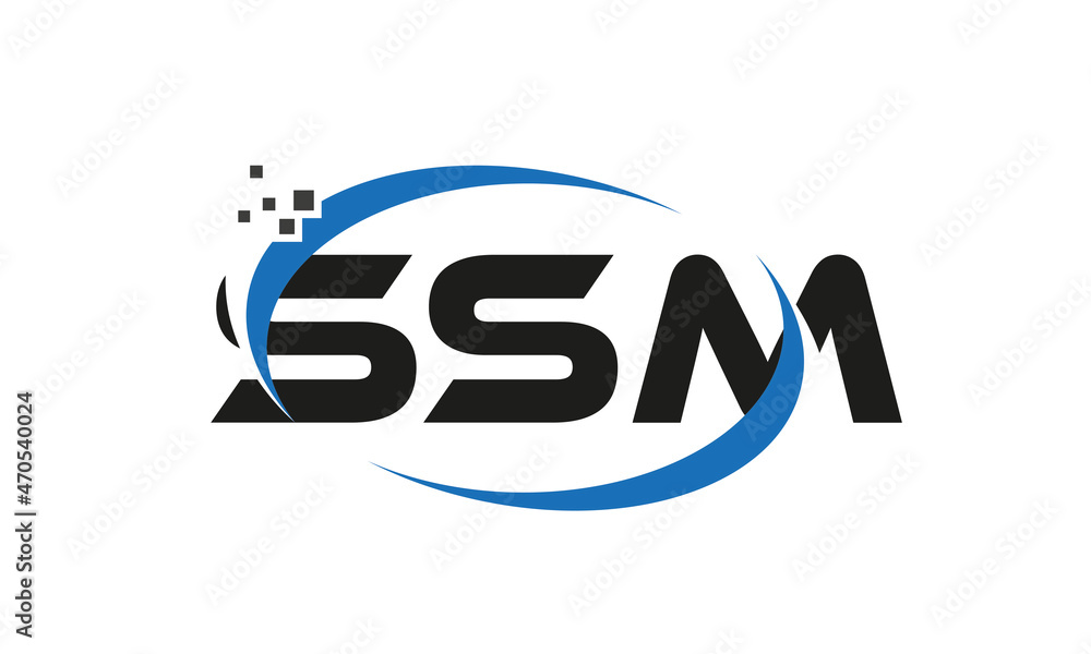 dots or points letter SSM technology logo designs concept vector ...