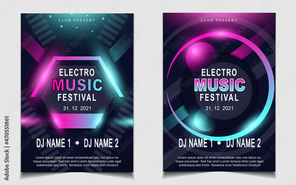 Cover music poster flyer design template background with layout ...