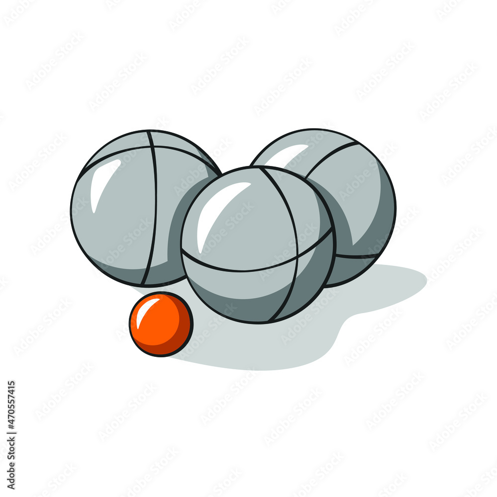 Petanque ball in drawing style isolated vector. Sport object ...
