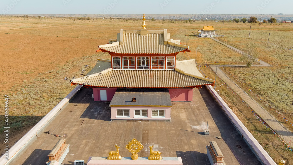 Elista, Russia. Syakusn-syume is a Buddhist temple in the Republic of ...