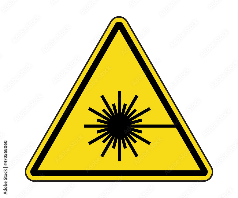 Laser Beam Warning Label. International Laser Beam Hazard Symbol ...