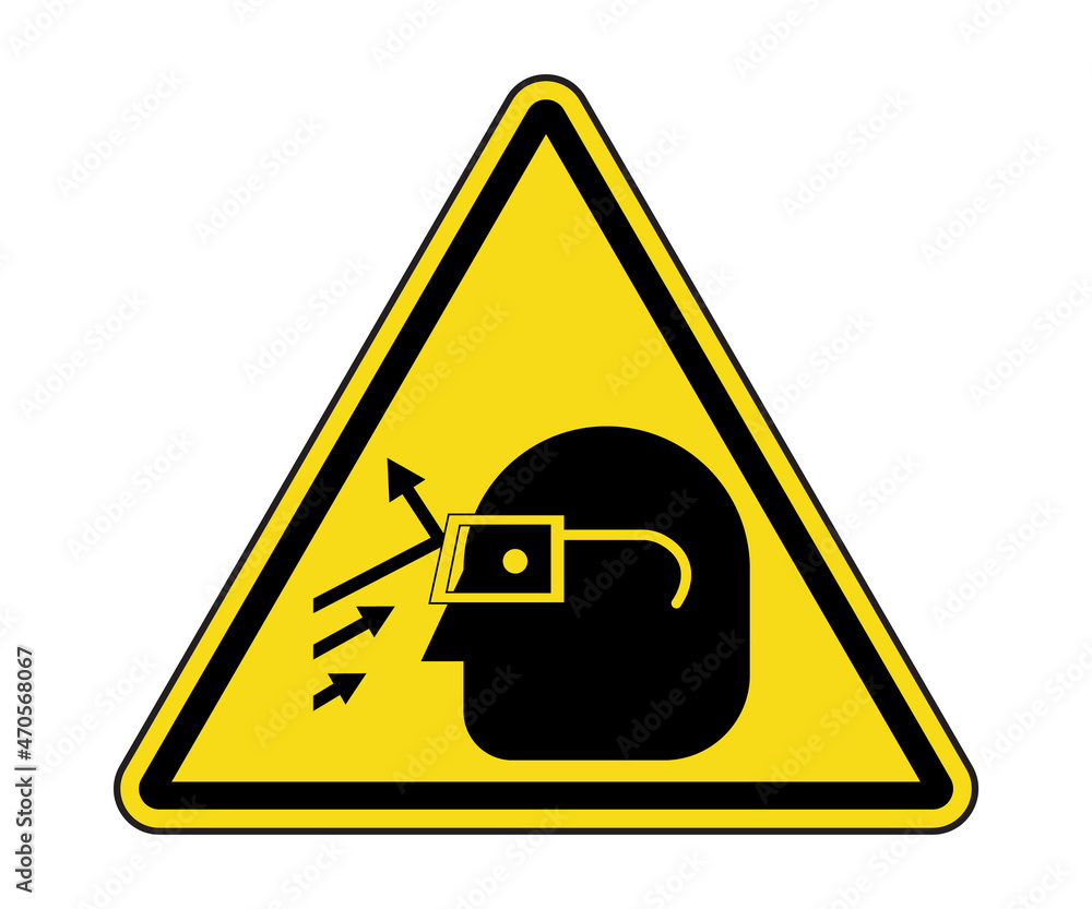 Flying Debris Warning Label. International Eye Hazard Symbol Vector ...