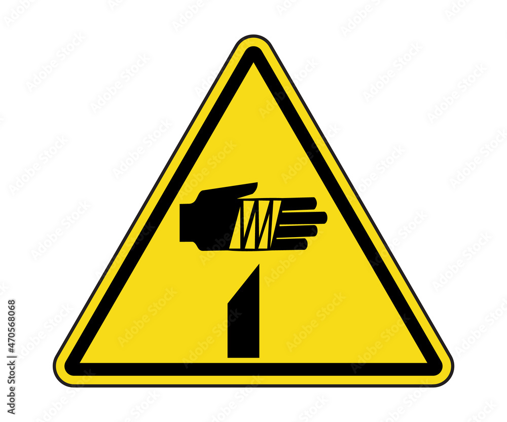 Sharp Element Warning Label. International Warning Sharp Element Hazard ...