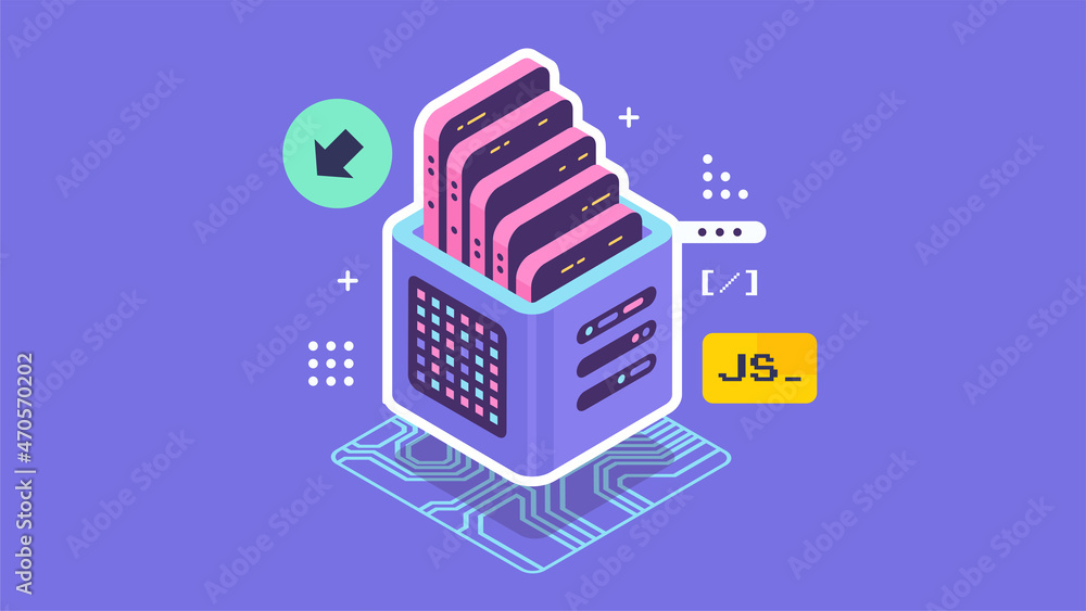 Vecteur Stock Open Source Vector Illustration Programming Language Concept Developer Protocol