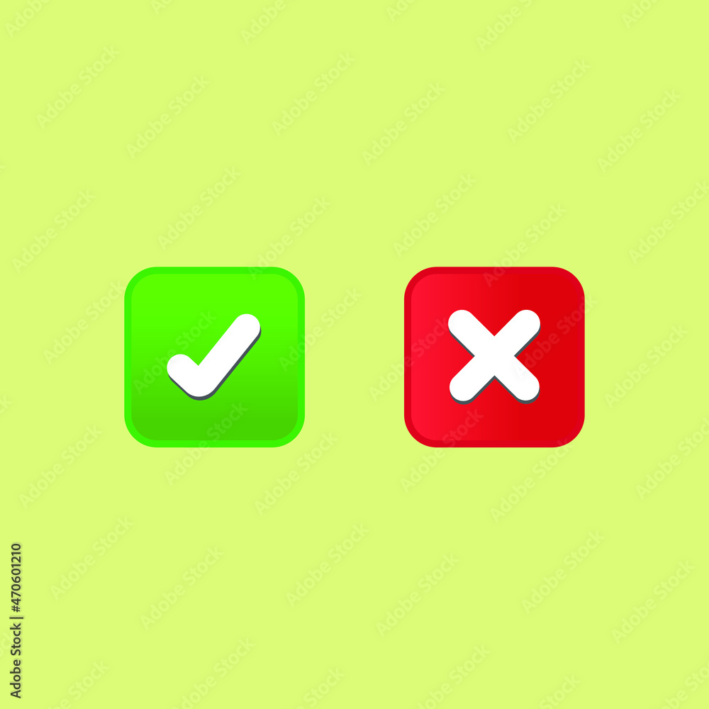 Cross Check Mark Symbol Set Stock Vector | Adobe Stock