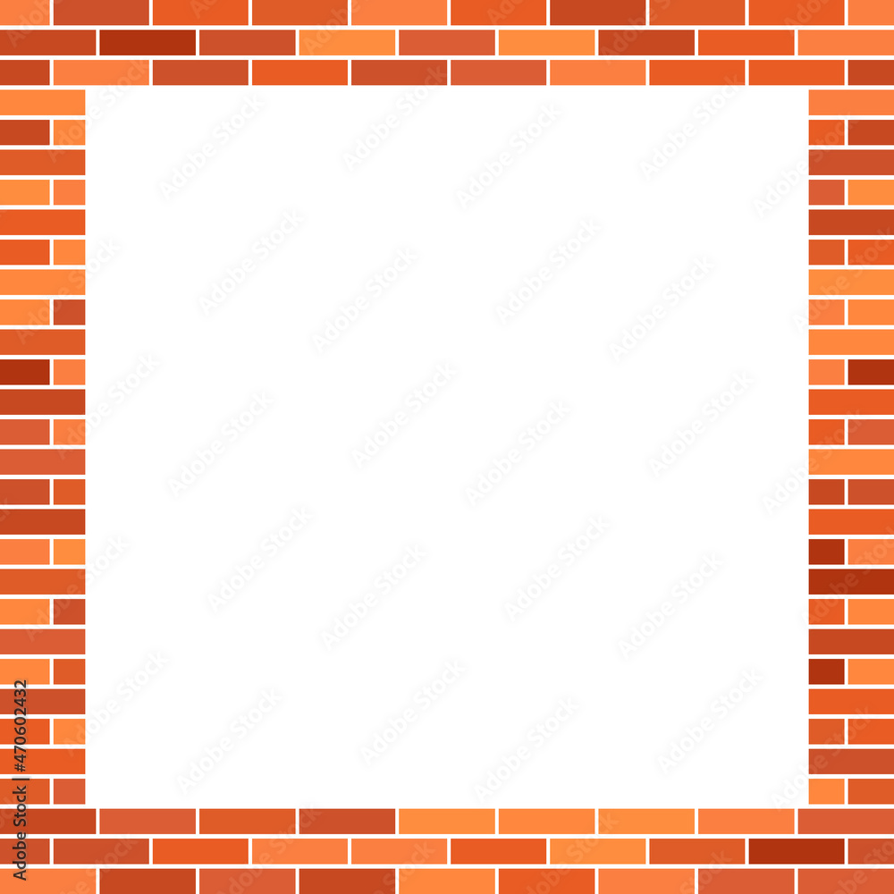Red brick wall on white background. Colorful background. Red brick ...