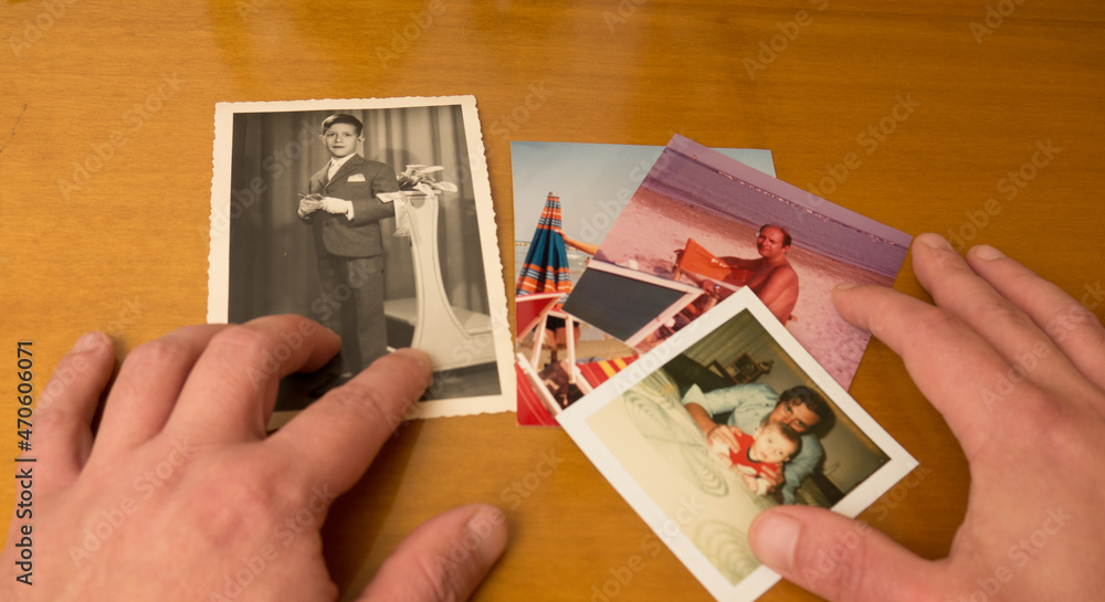 antique photos of past memories, of parent and child, taken in ...