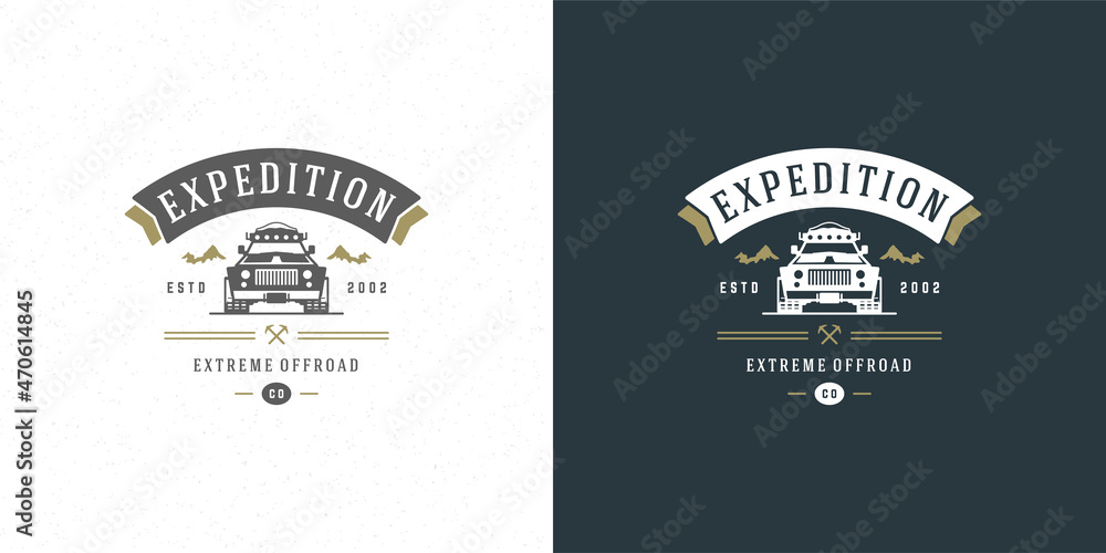 Off road car logo emblem vector illustration outdoor extreme adventure ...