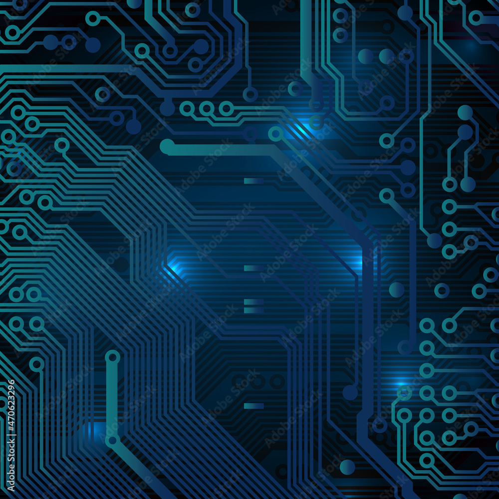 Circuit board background. Technology concept, dark background. Analog ...