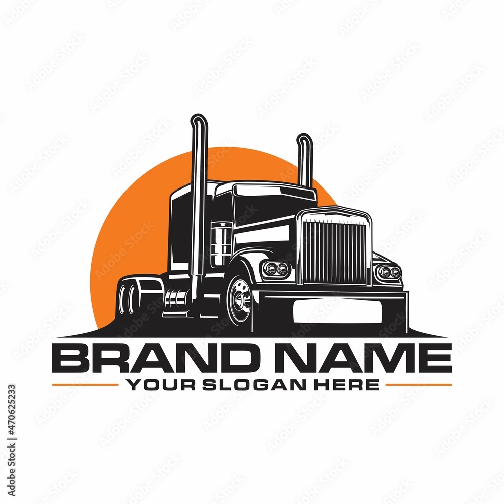 trucking logo semi trailer truck logo Stock Vector | Adobe Stock