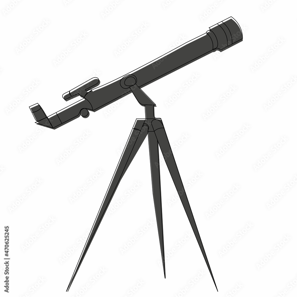 telescope sketch drawing, vector, isolated Stock Vector | Adobe Stock