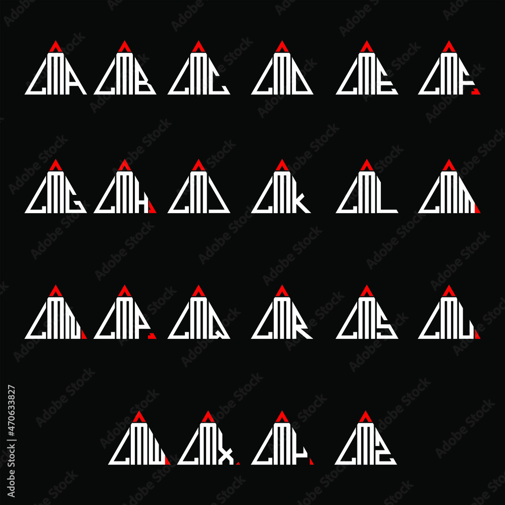 LMA to LMZ letter logo creative design, Multiple triple letter logo ...
