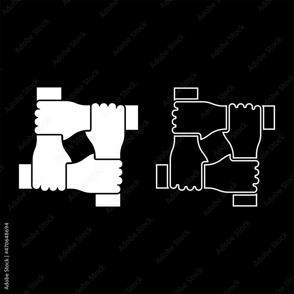 Four hands together concept teamwork united teamleading Arm ...