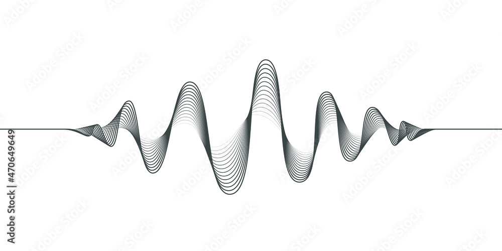 Sound wave graphic symbol. Sign vibrations in form wave isolated on ...