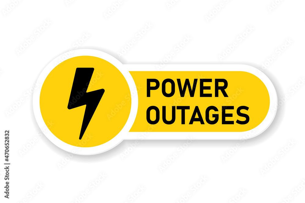 Power Outages sticker icon. Clipart image isolated on white background ...