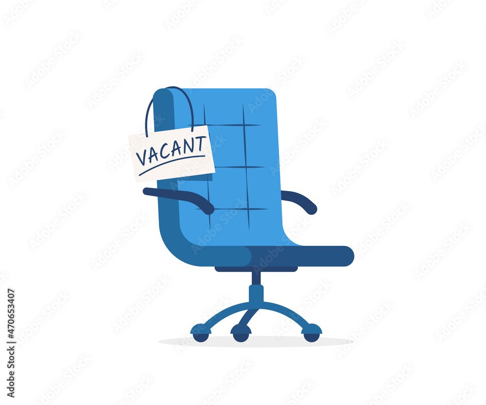 Vacant office chair labor shortage concept icon. Clipart image isolated ...